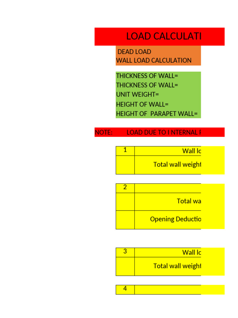 Load Calculation Sheet | PDF