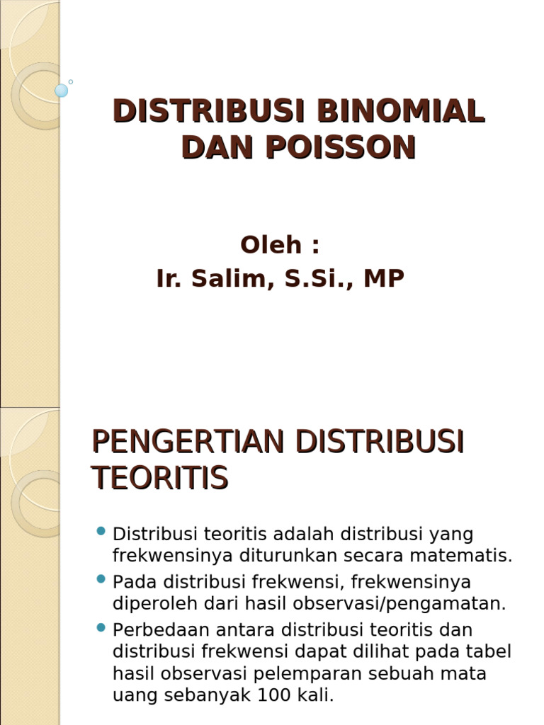 Distribusi Binomial Dan Poisson | PDF