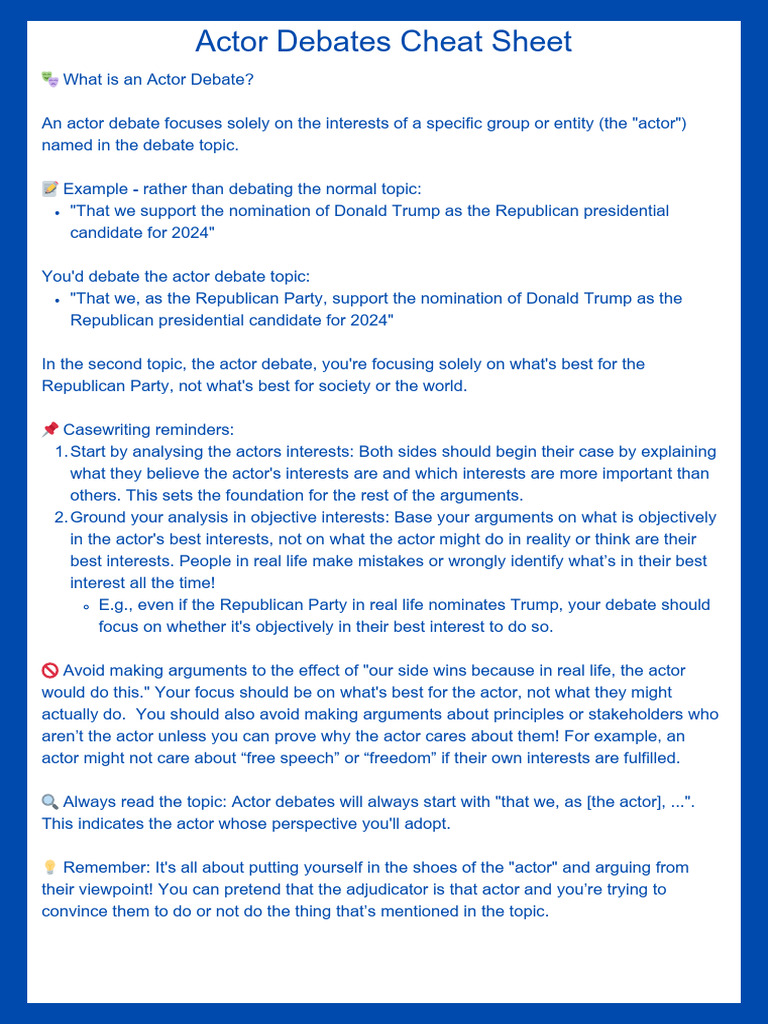 Trump Nomination in Actor Debate Context | PDF