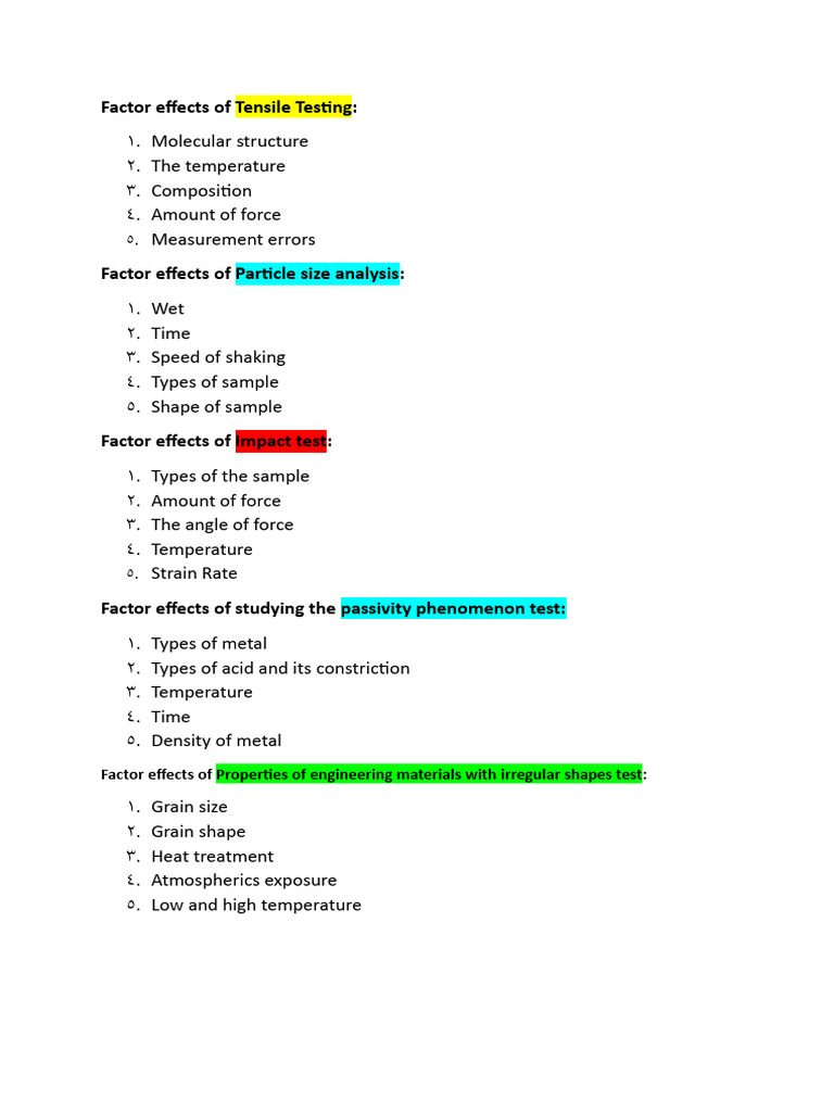 Factor Effects مقاومة | PDF