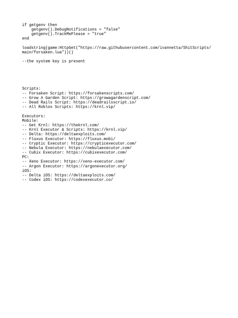 Forsaken Roblox Hack Scripts Guide | PDF