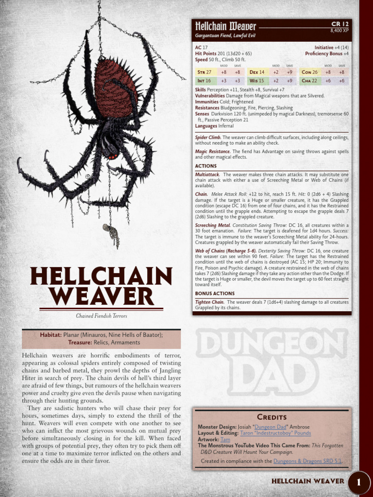 Hellchain Weaver: Fiendish Terror | PDF | Role Playing Games | Gary ...