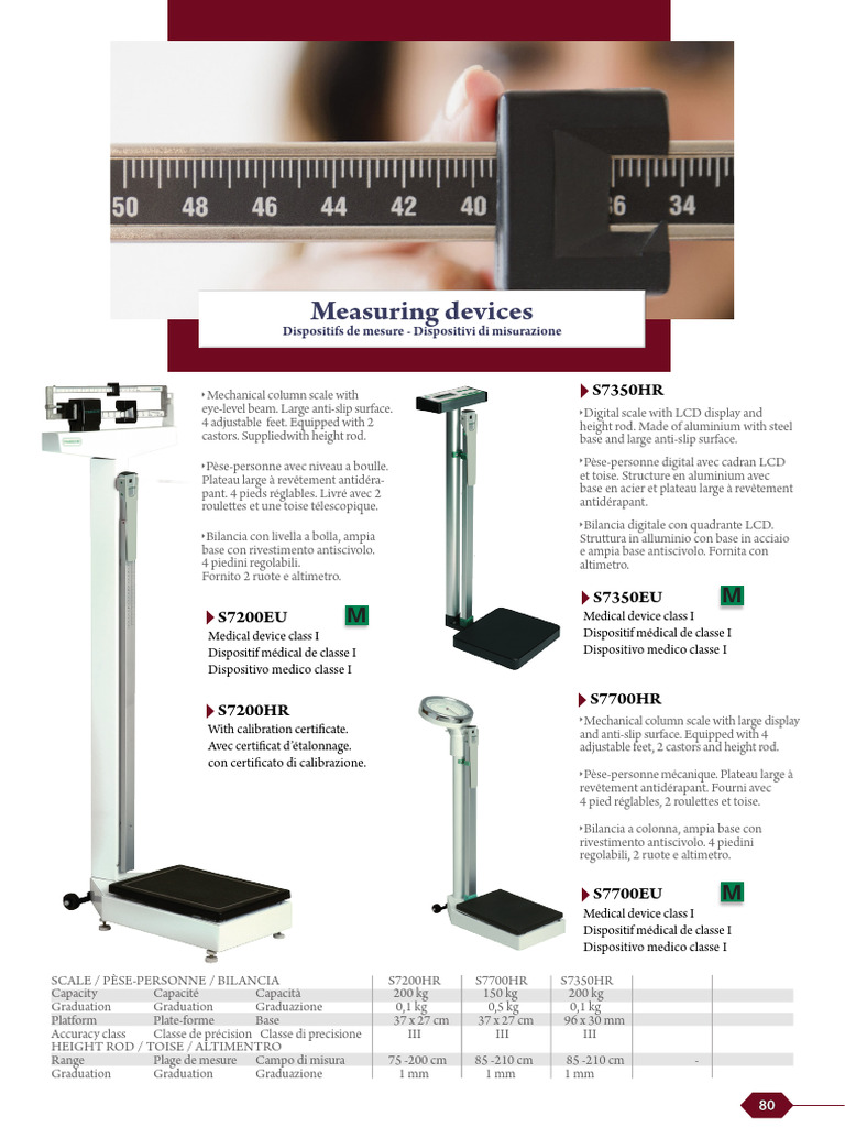Medical Scales and Measuring Devices | PDF | Chemical Substances | Metals