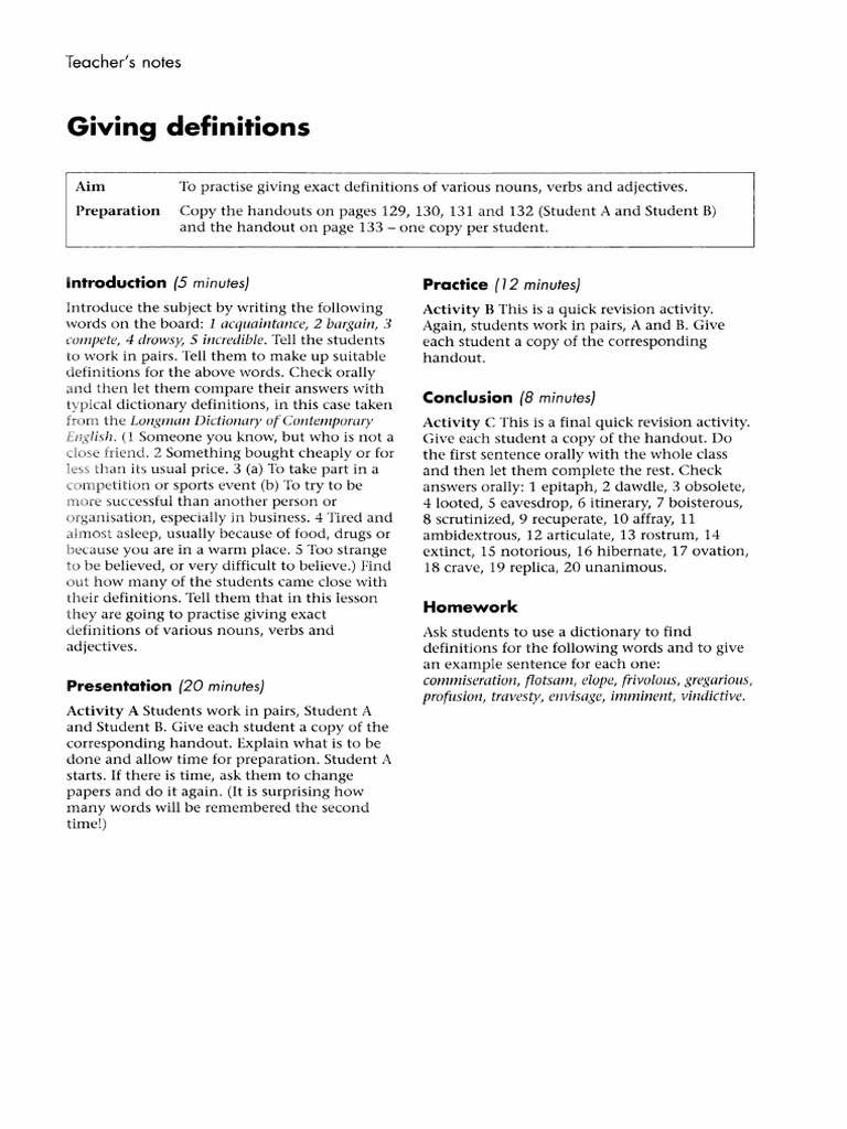 Giving Definitions | PDF