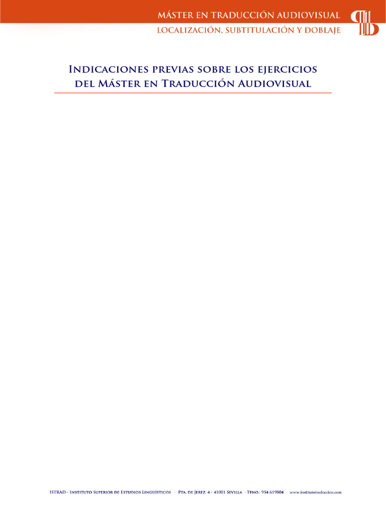 T01 Indicaciones Previas Sobre Los Ejercicios Del Máster | PDF ...