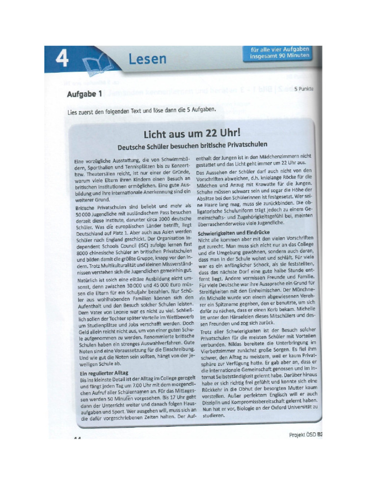 Test 4 Lesen & Schreiben | PDF