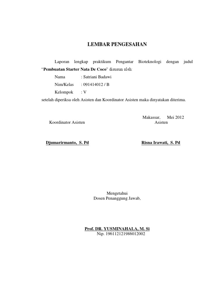 Lap Pembuatan Starter Nata | PDF