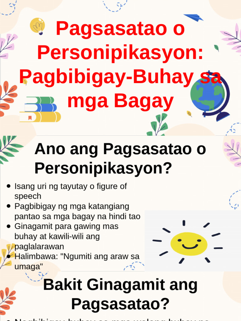 FILIPINO5 Q2 6 Natutukoy Ang Tayutay (Pagsasatao o Personipikasyon) | PDF