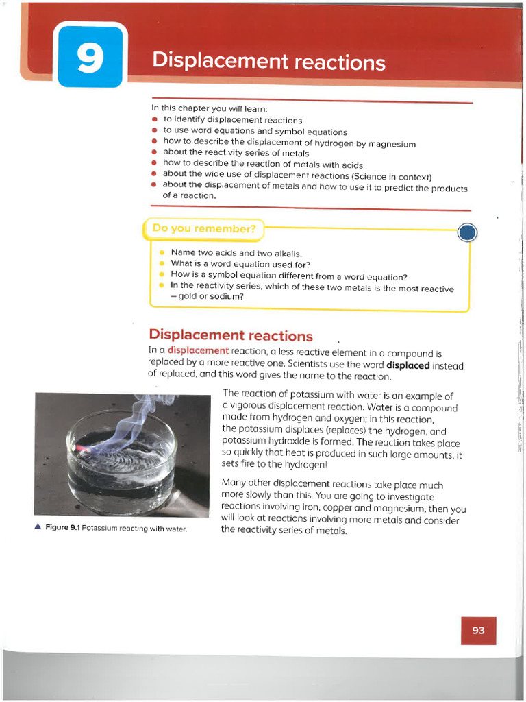 9 Displacement Reactions | PDF
