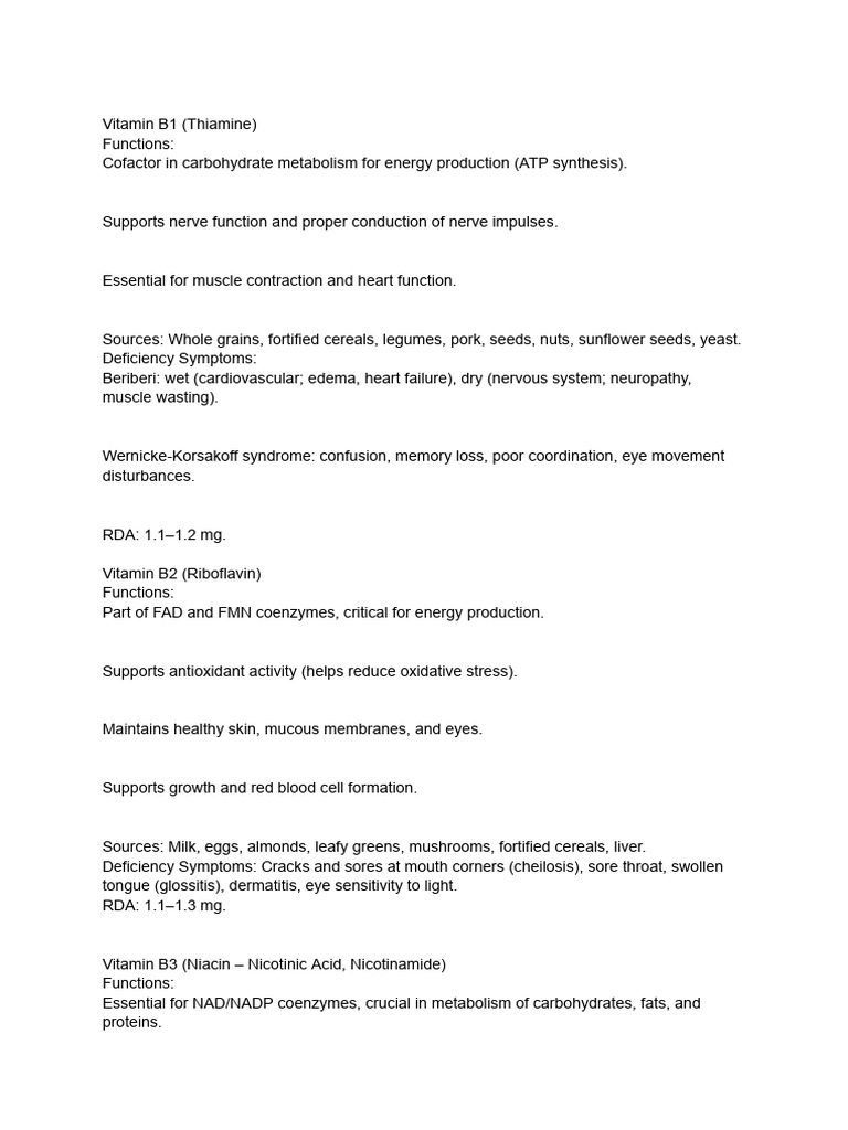 Everything About Vitamin B | PDF | Cofactor (Biochemistry) | Vitamin
