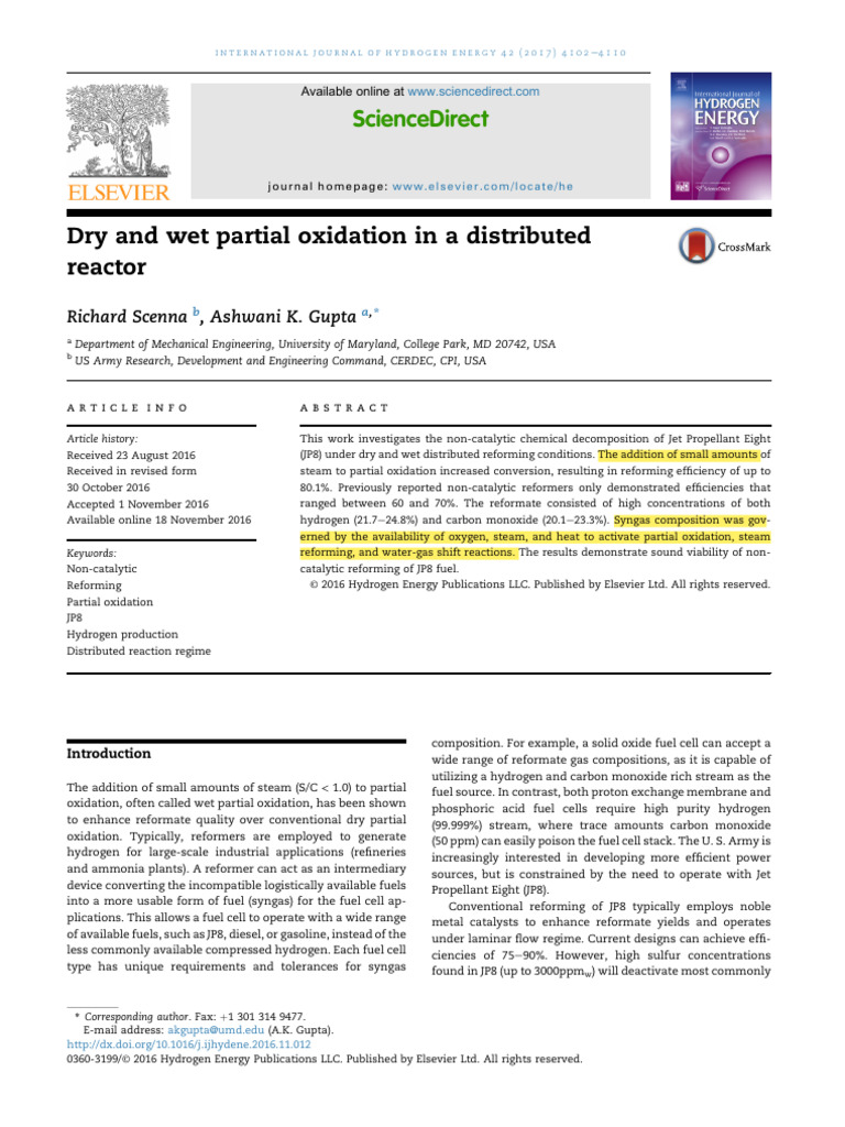Soot Dry and Wet Partial Oxidation in A Distributed Reactor | PDF ...