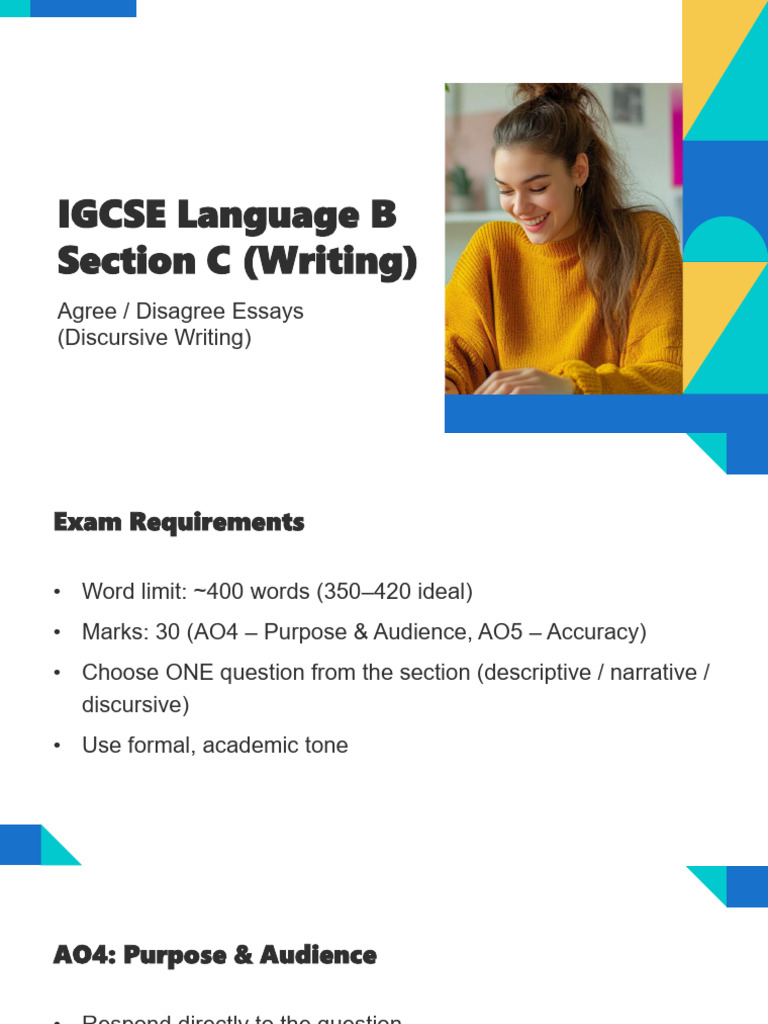 IGCSE Language B: Agree/Disagree Essay Guide | PDF | Reason | Question