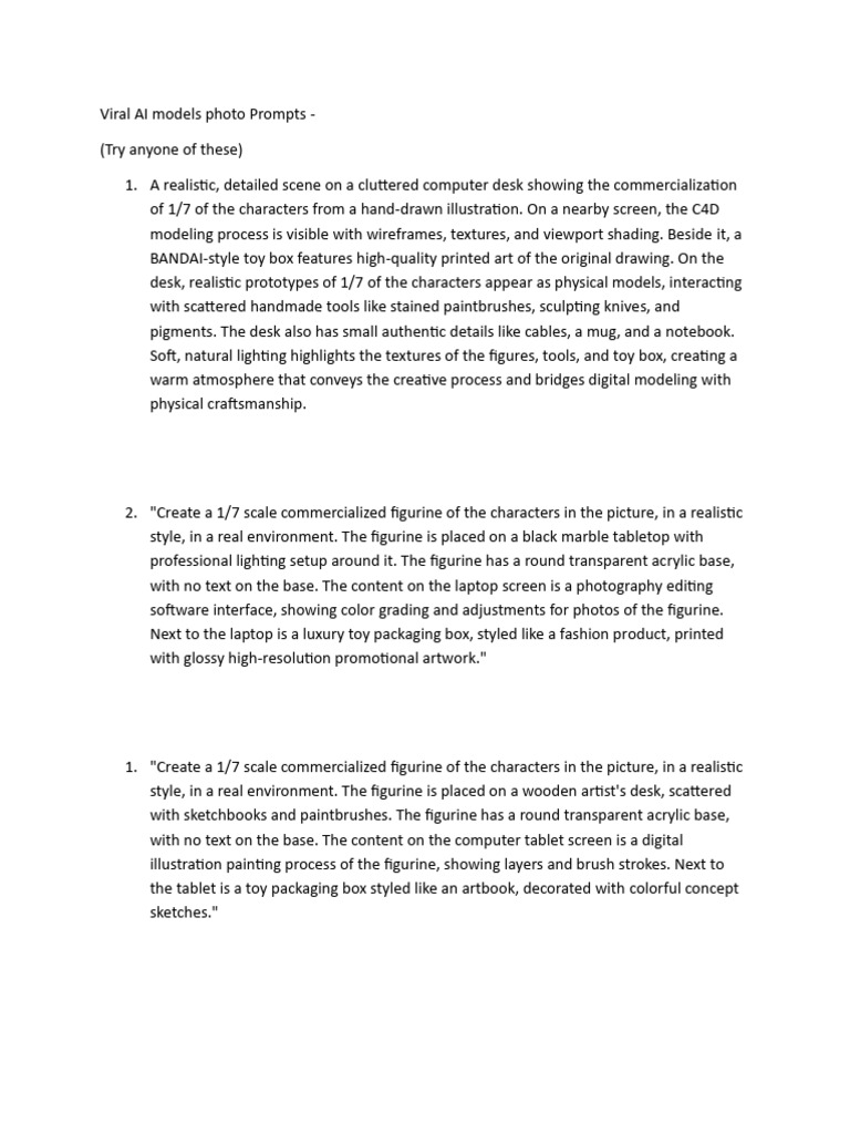 Viral AI Models Photo Prompts..... | PDF | Acrylic Paint