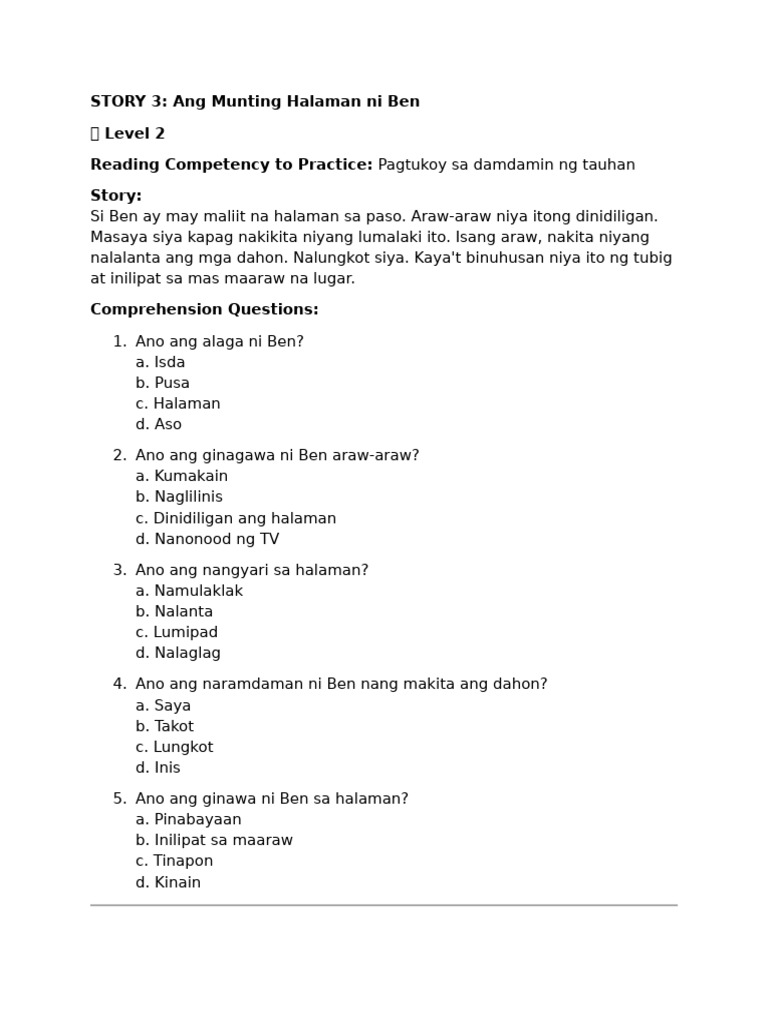 Ang Munting Halaban Ni Ben | PDF