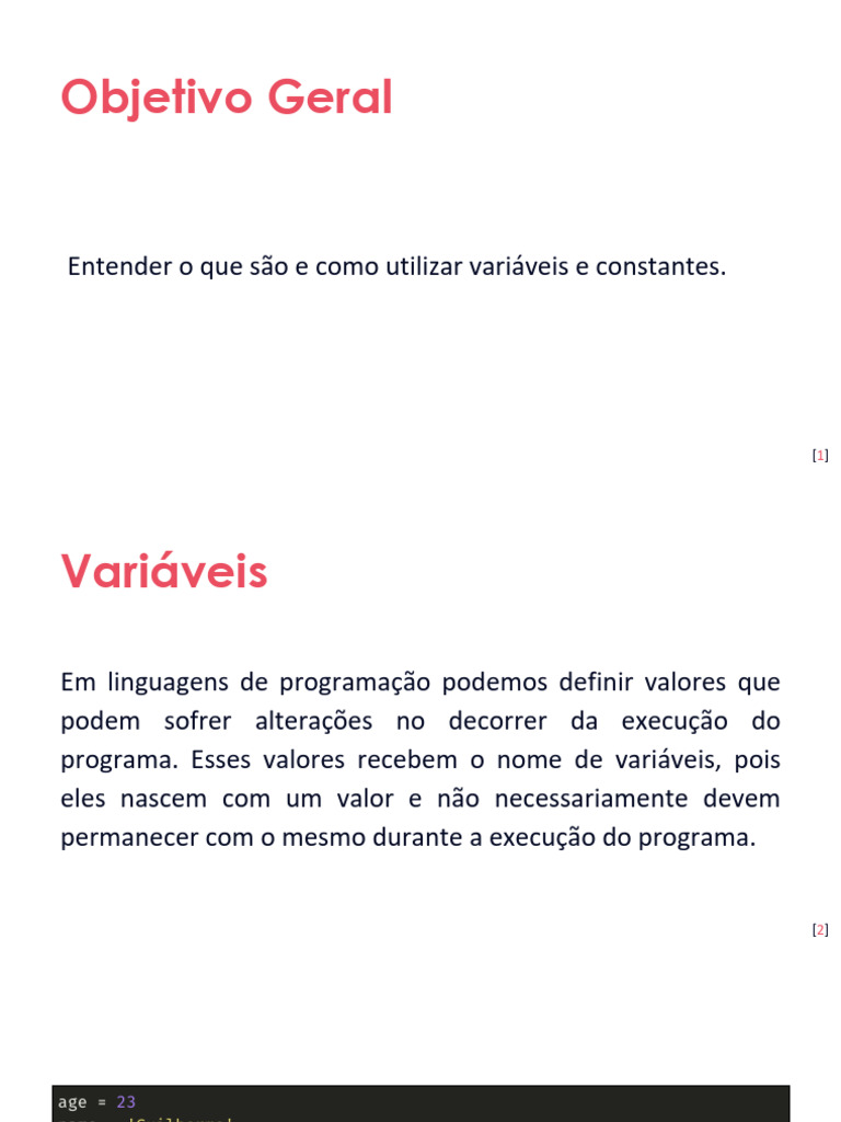 06 - Variáveis e Constantes | PDF | Python (linguagem de programação ...