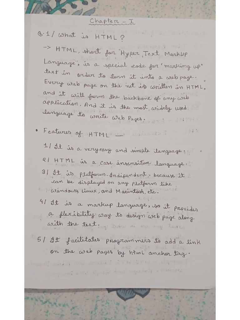 HTML Class Notes | PDF
