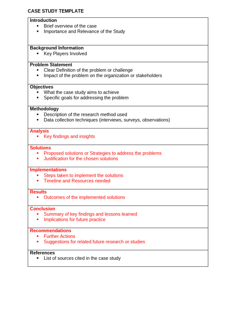 Case Study Template | PDF