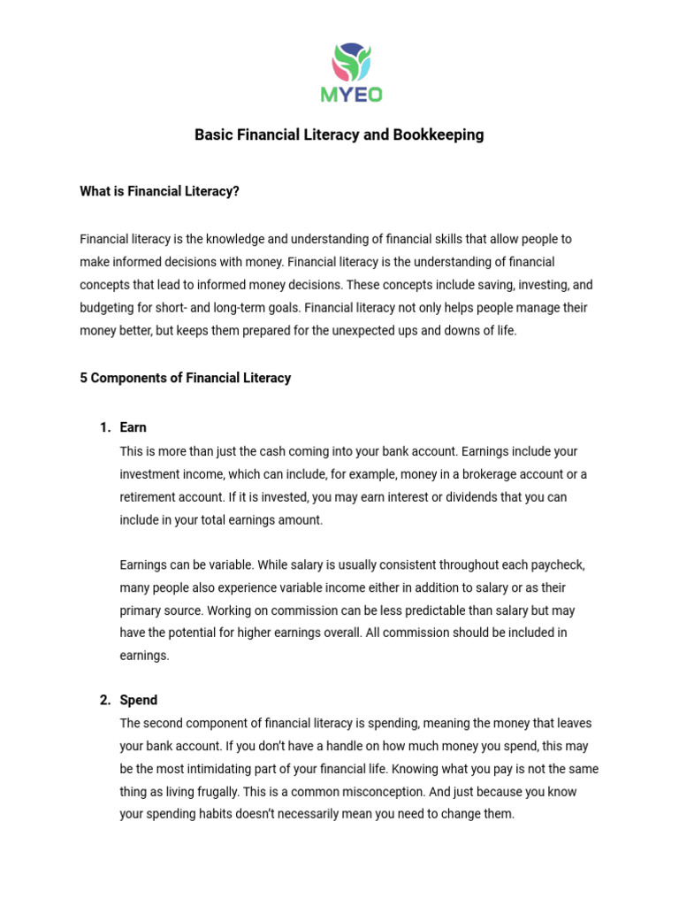 Basic Financial Literacy and Bookeeping 1 | PDF | Debits And Credits ...