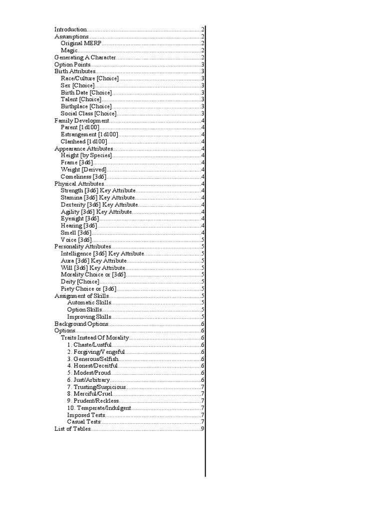 HarnMaster to Middle-Earth RPG Conversion | PDF