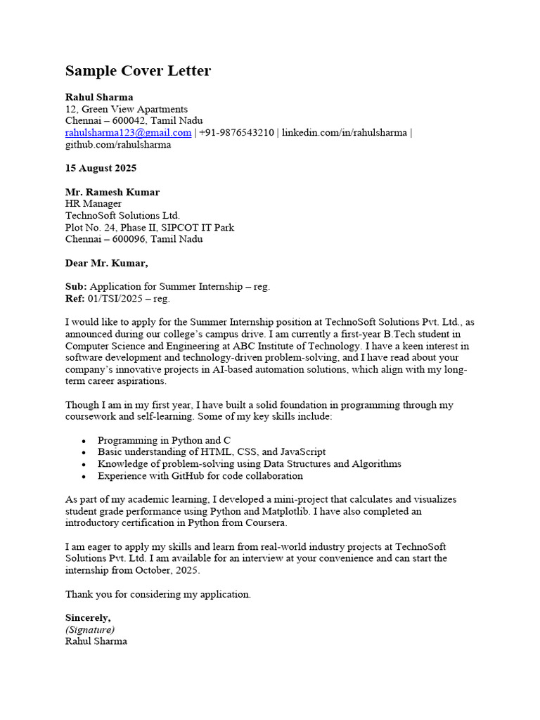 Sample - Cover Letter & Resume | PDF | Computer Programming | Computing