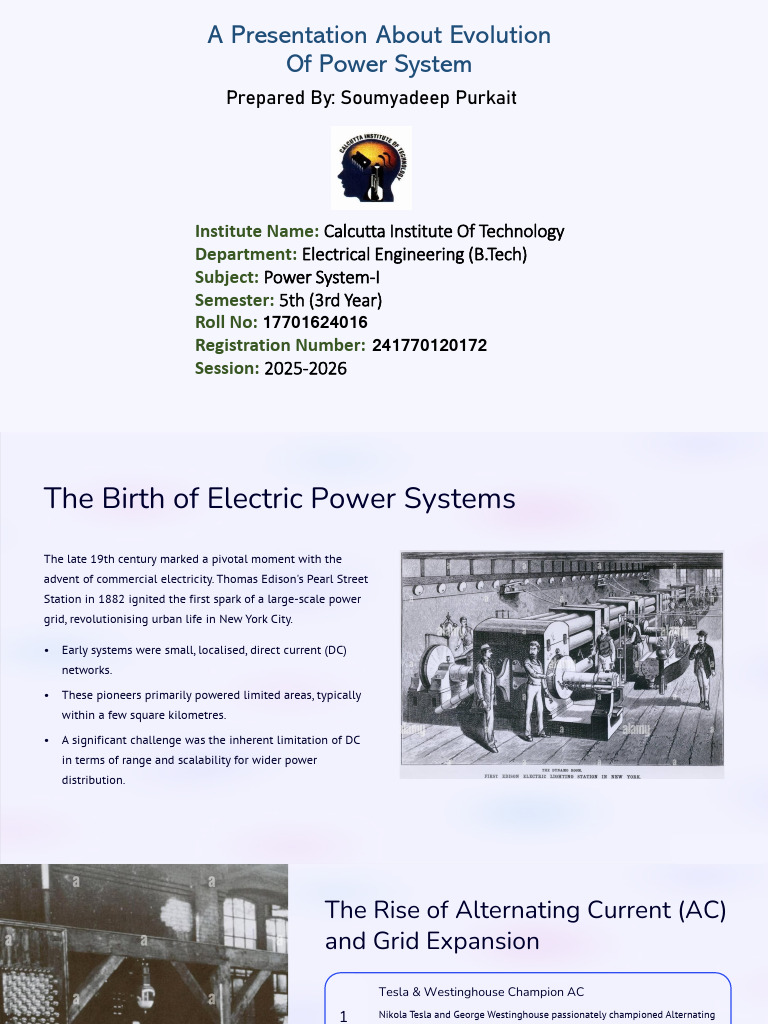 Evolution of Power Systems Overview | PDF | Electrical Grid | Smart Grid