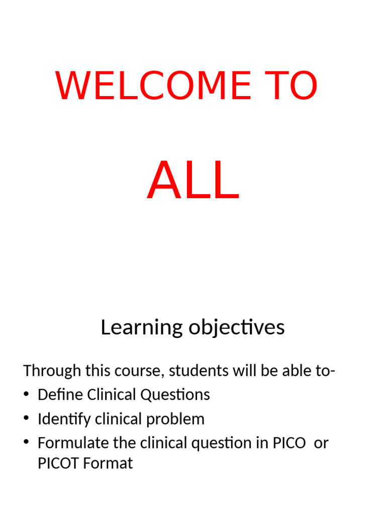 How To Formulate Clinical Question | PDF | Myocardial Infarction ...