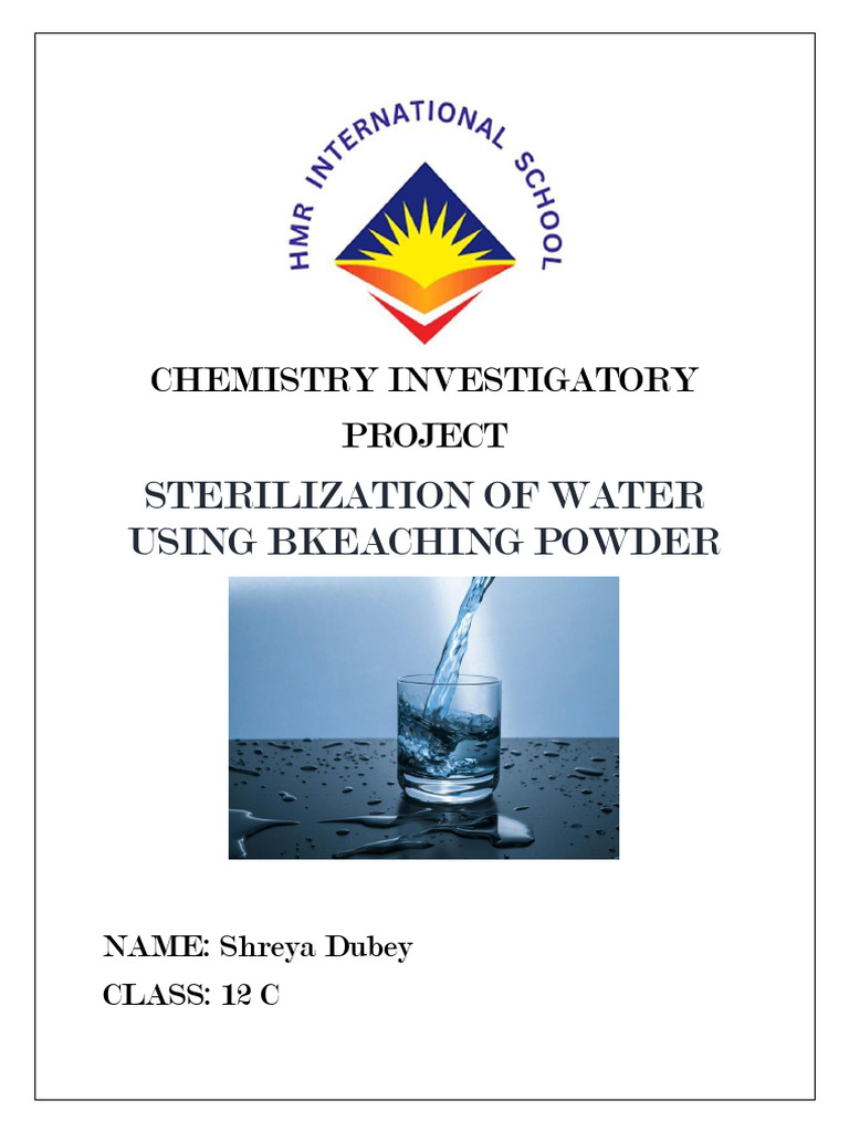Chemistry Investigatory Project 12 | PDF | Water Purification | Sewage ...
