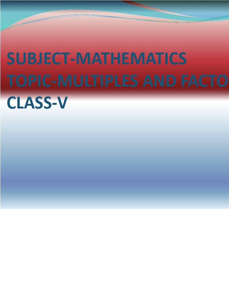 Understanding Multiples and Factors | PDF | Prime Number | Factorization