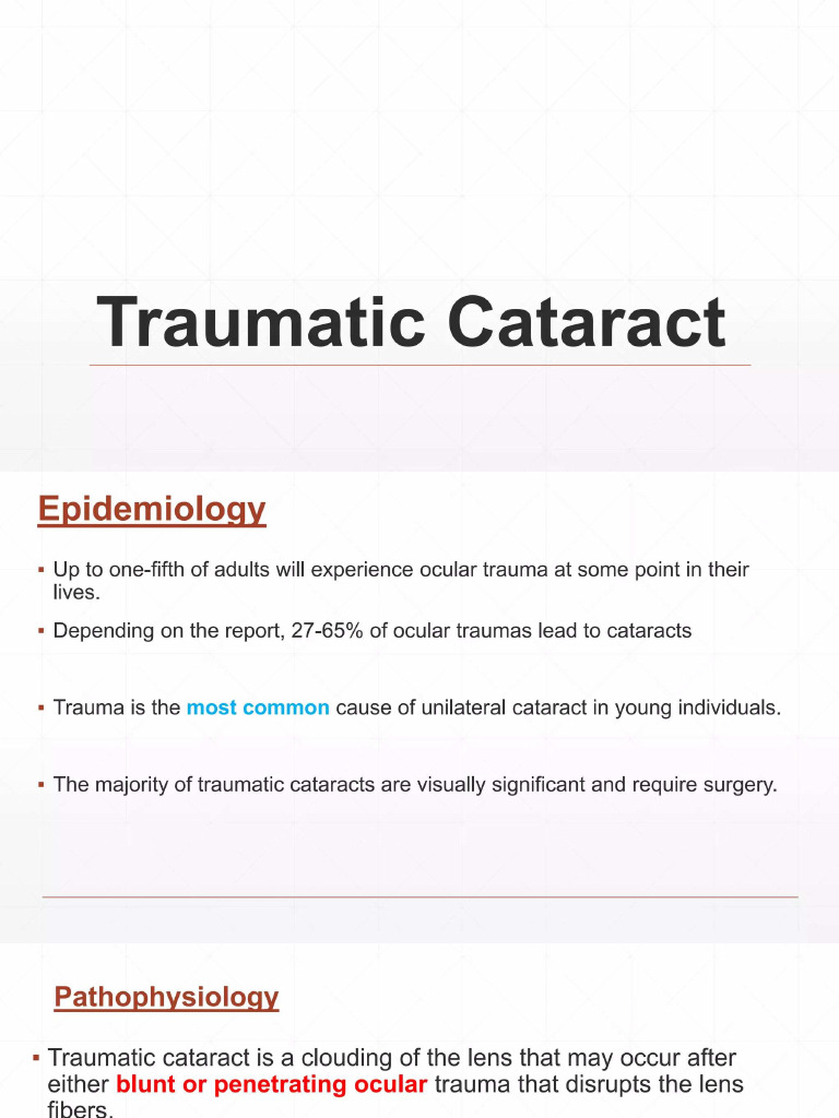 Traumatic Cataract | PDF