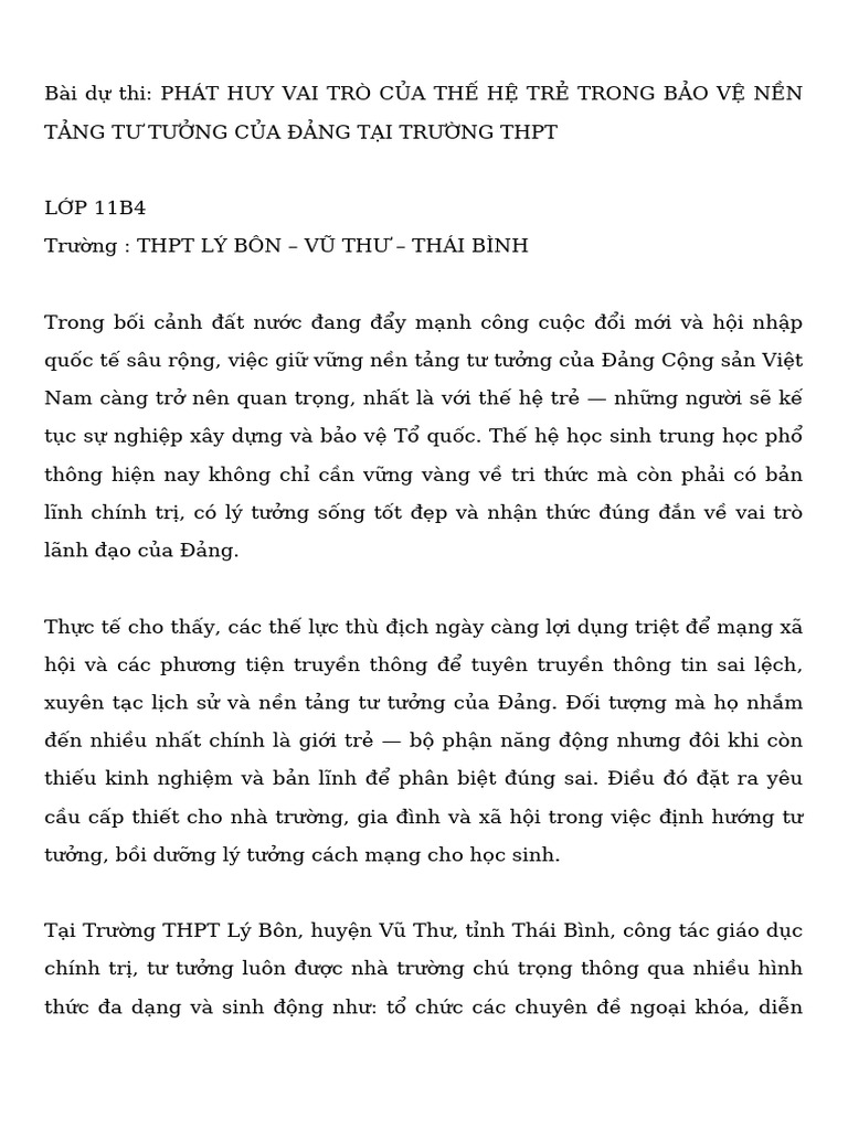 Bai Chinh Luan LyBon 11B4 | PDF