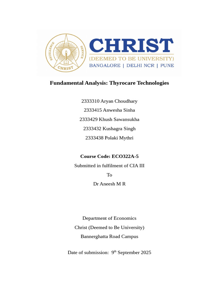Thyrocare Technologies: 2030 Investment Insights | PDF | Inflation ...
