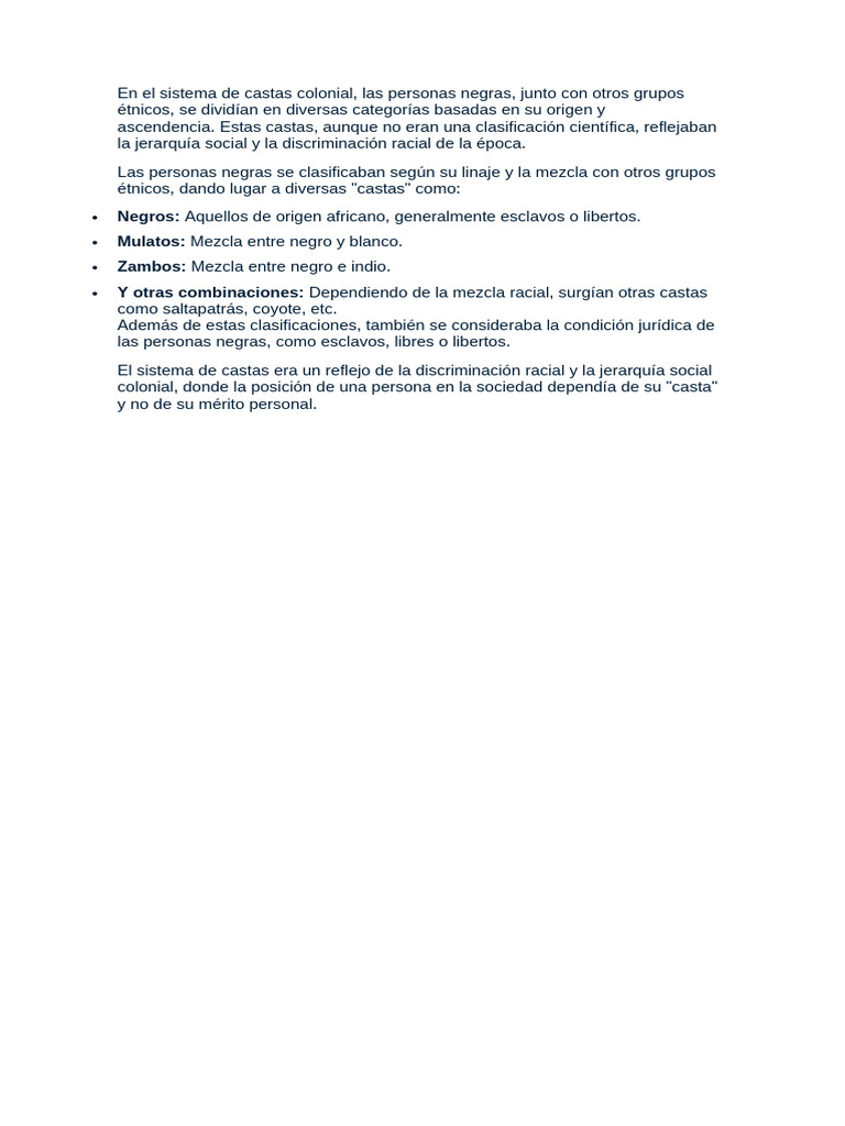 En El Sistema de Castas Colonial | PDF | Casta | Nueva españa
