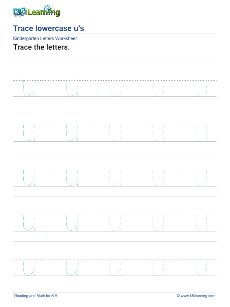 Tracing Lowercase Letters U | PDF