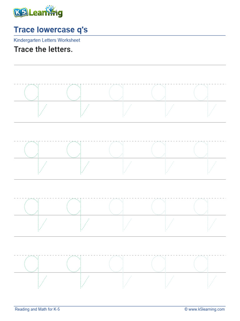 Tracing Lowercase Letters Q | PDF