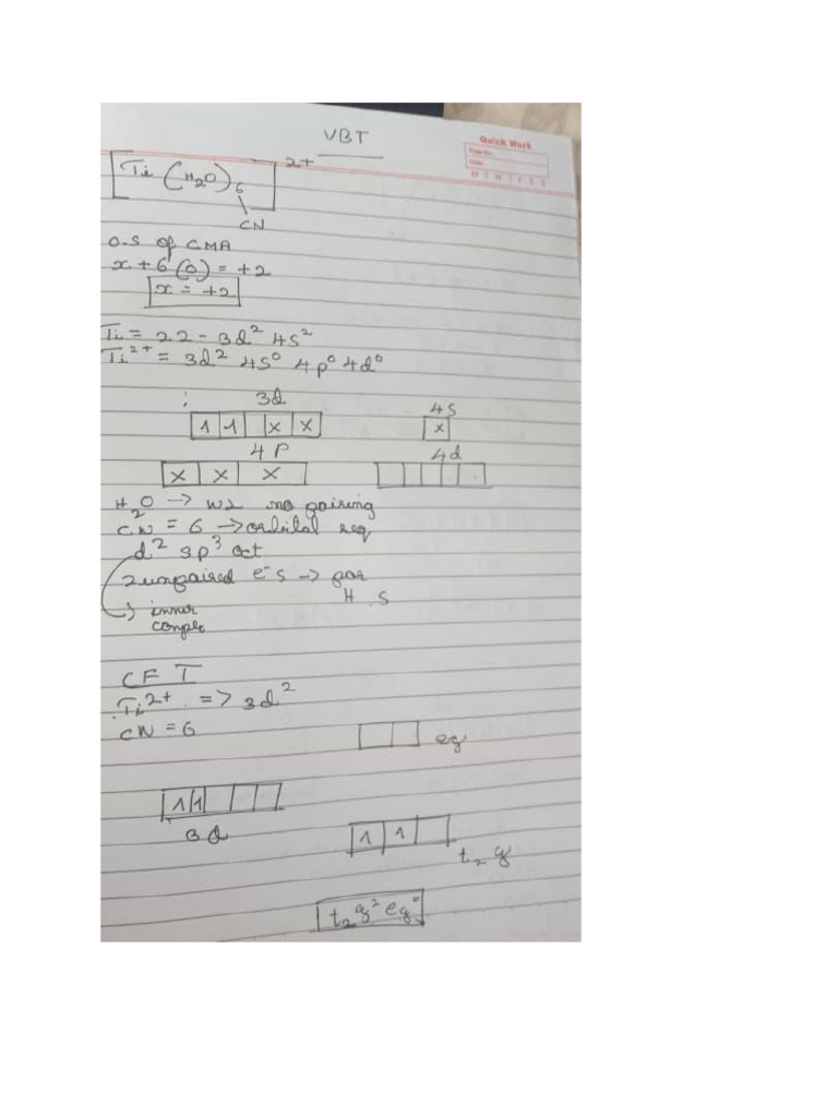 VBT Chemistry | PDF