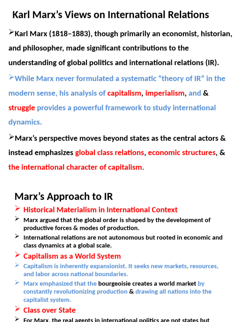 1.1 Karl Marx's Views On International Relations | PDF | Capitalism ...