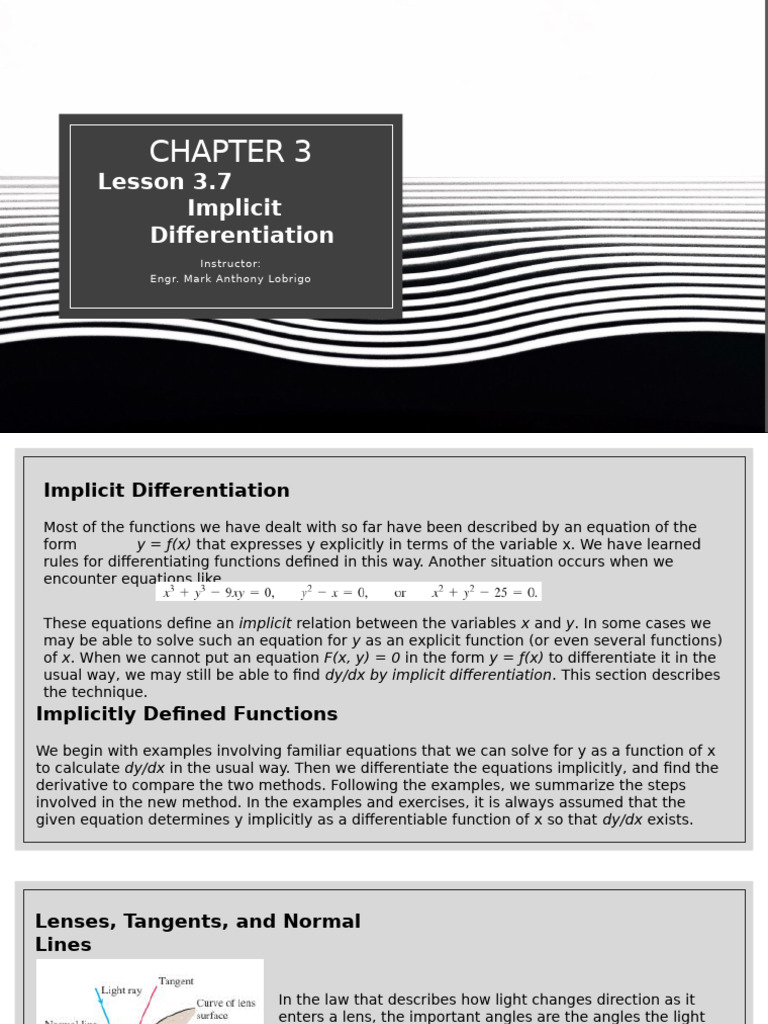 Differential Calc. CHAPTER 3( Lesson 3.7-3.9) | PDF | Trigonometric ...