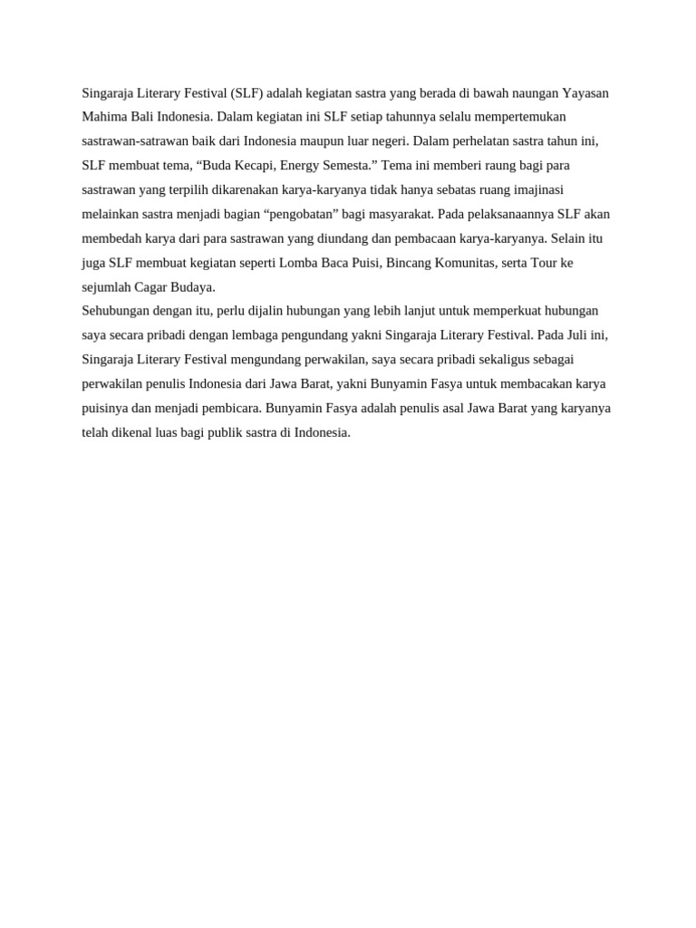 Singaraja Literary Festival 2023: Buda Kecapi | PDF