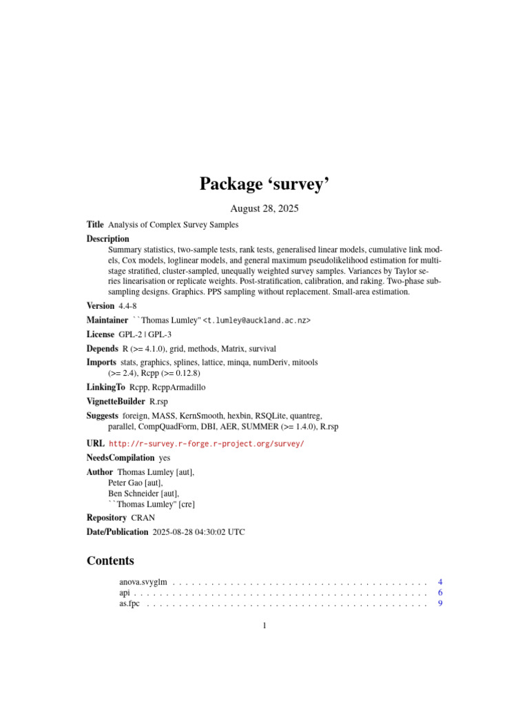 Complex Survey Sample Analysis | PDF | Akaike Information Criterion ...