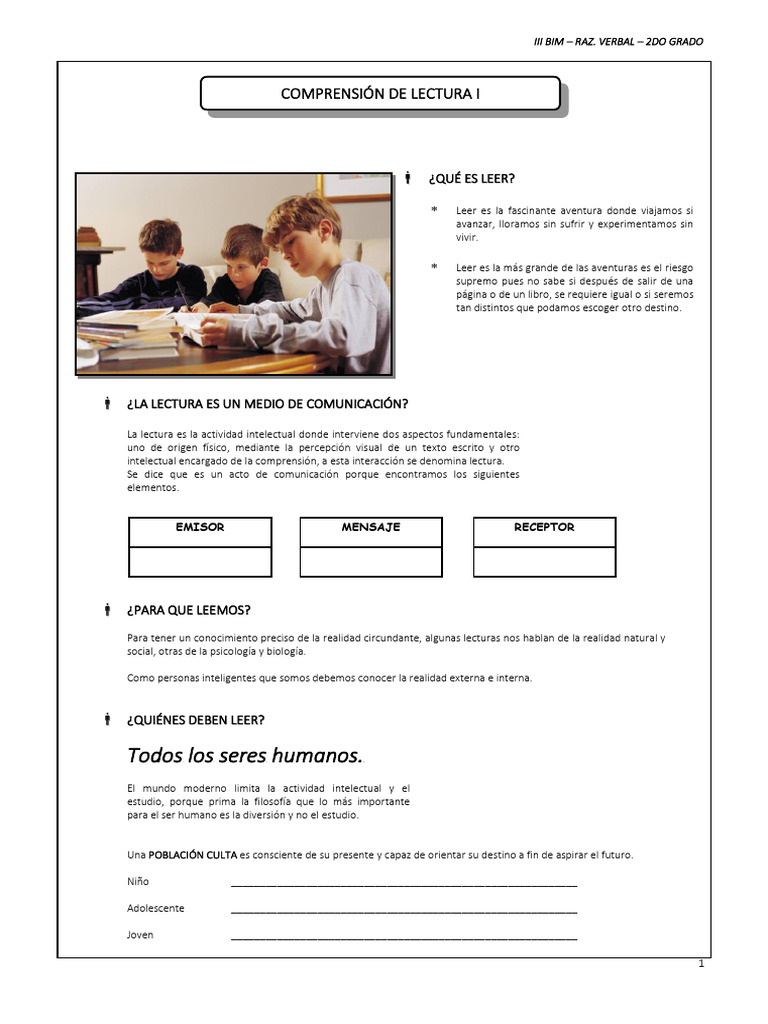 HCH III BIM 2do RV Comprensión de Lectura I | PDF | Compuestos ...