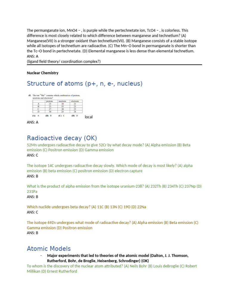 43-48 Atomic Structure & Periodicity | PDF | Isotope | Radioactive Decay