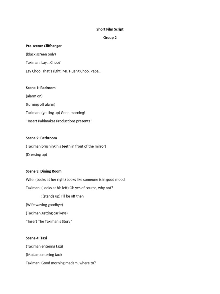 Short Film Script (Raw) | PDF