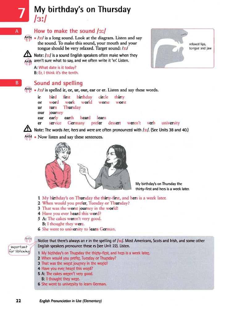 A43-A47 Pages From Cambridge - English Pronunciation in Use (Elementary ...
