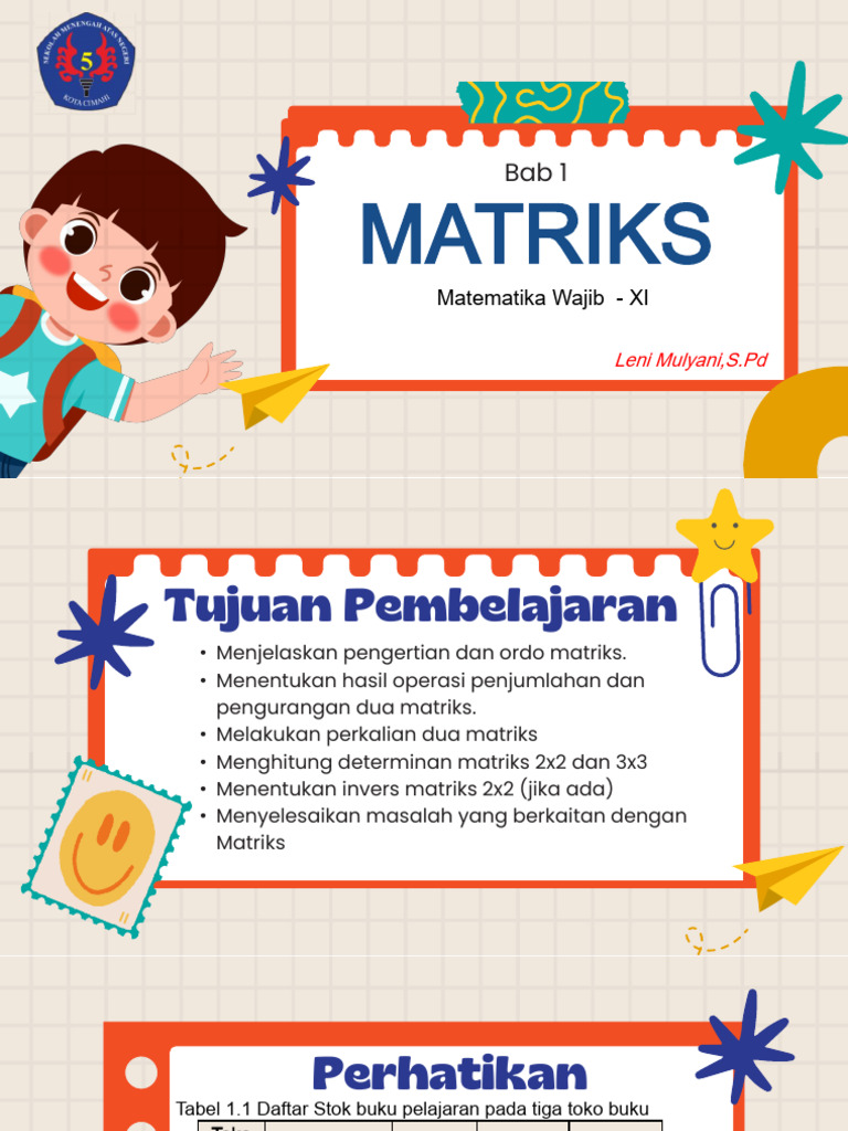 Pengertian Matriks, Macam Macam Matriks Dan Kesamaan Matriks 1 | PDF