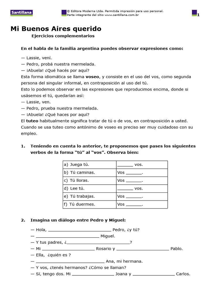 Tarea Mi Buenos Aires Querido | PDF