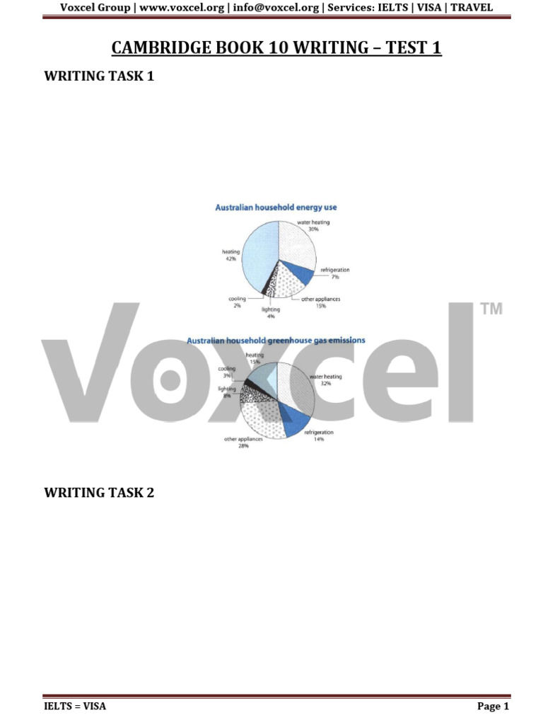 Cambridge 10 IELTS Writing Tasks Overview | PDF | International English ...