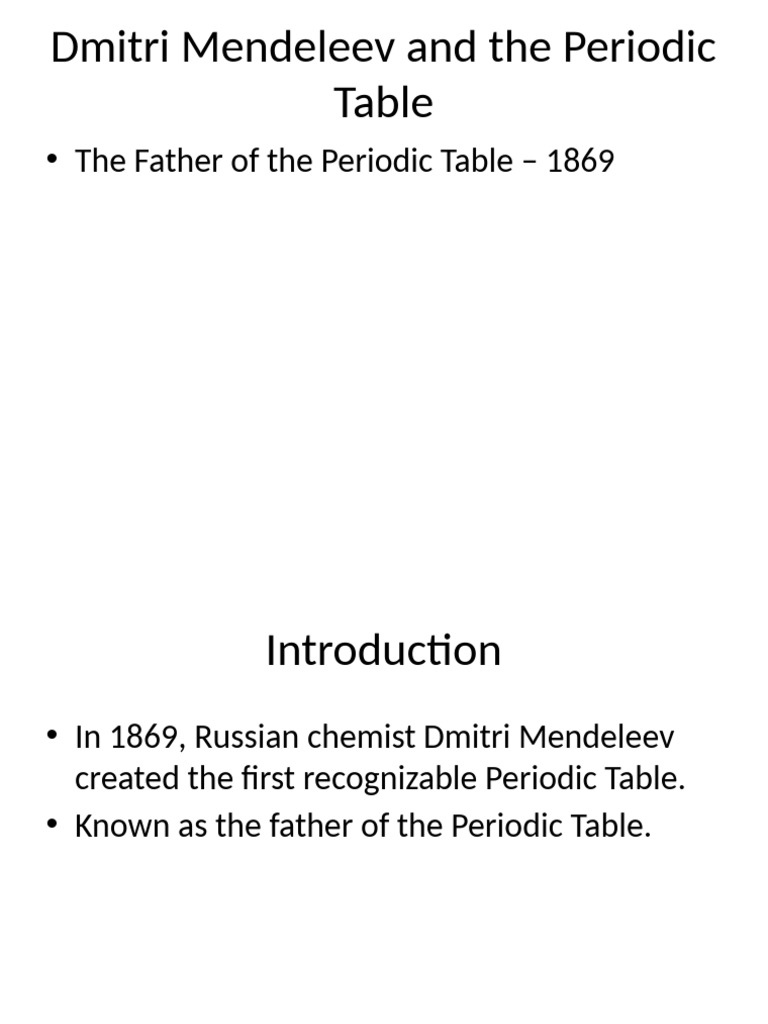 Mendeleev Periodic Table Presentation | PDF