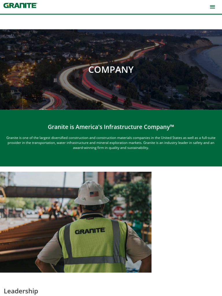 Granite Construction: Infrastructure Leader | PDF | Sustainability ...
