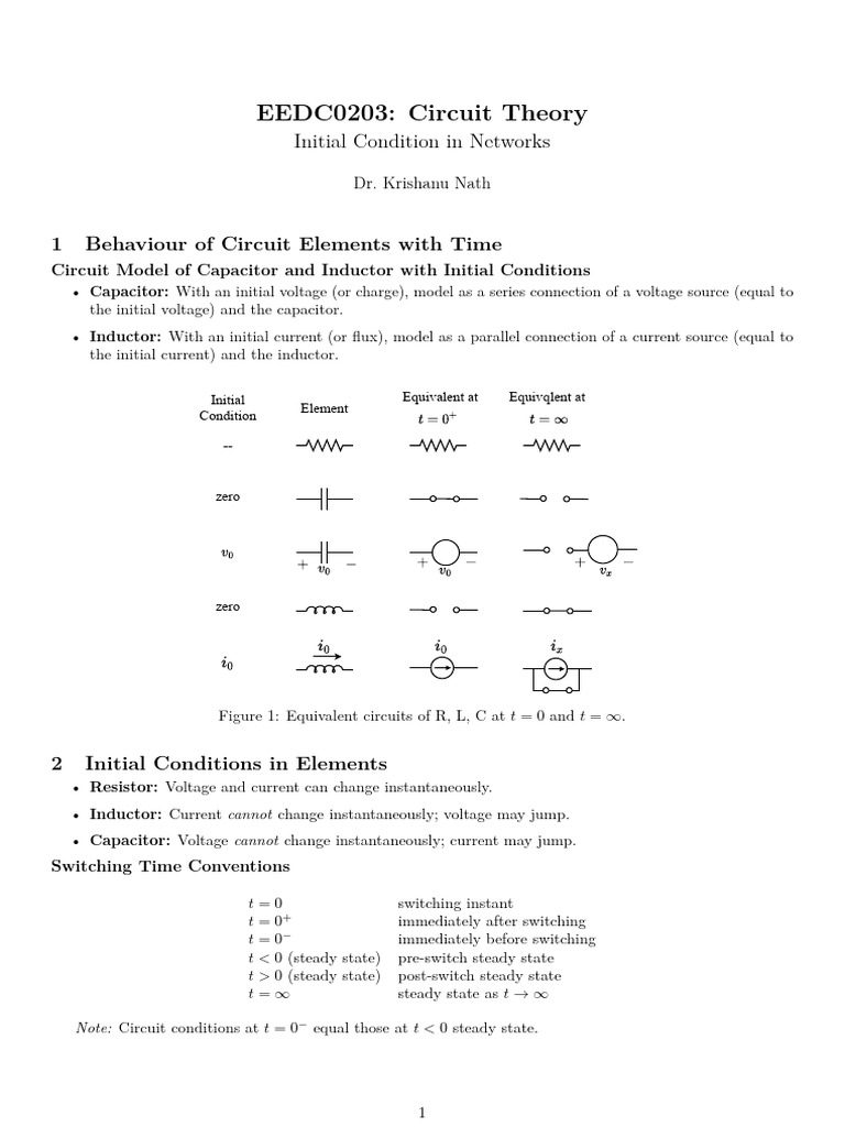 Initial Conditions for RLC Circuits | PDF | Electrical Network | Series ...