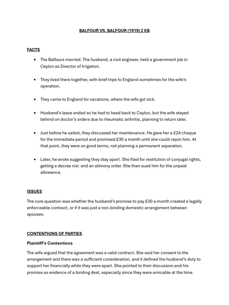 Balfour vs. Balfour | PDF | Judgment (Law) | Husband